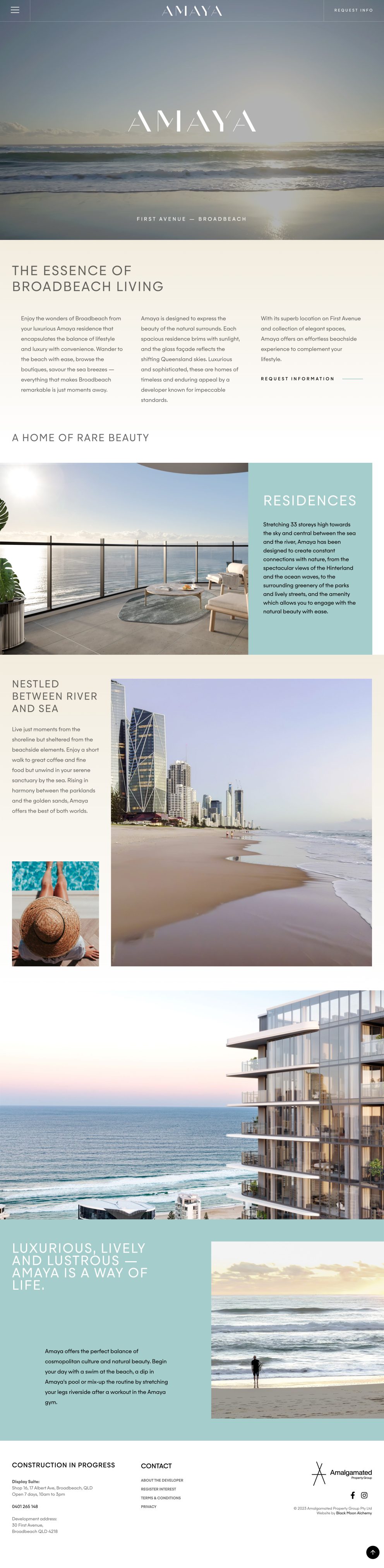 Amaya Broadbeach Website Design and Build - Black Moon Alchemy